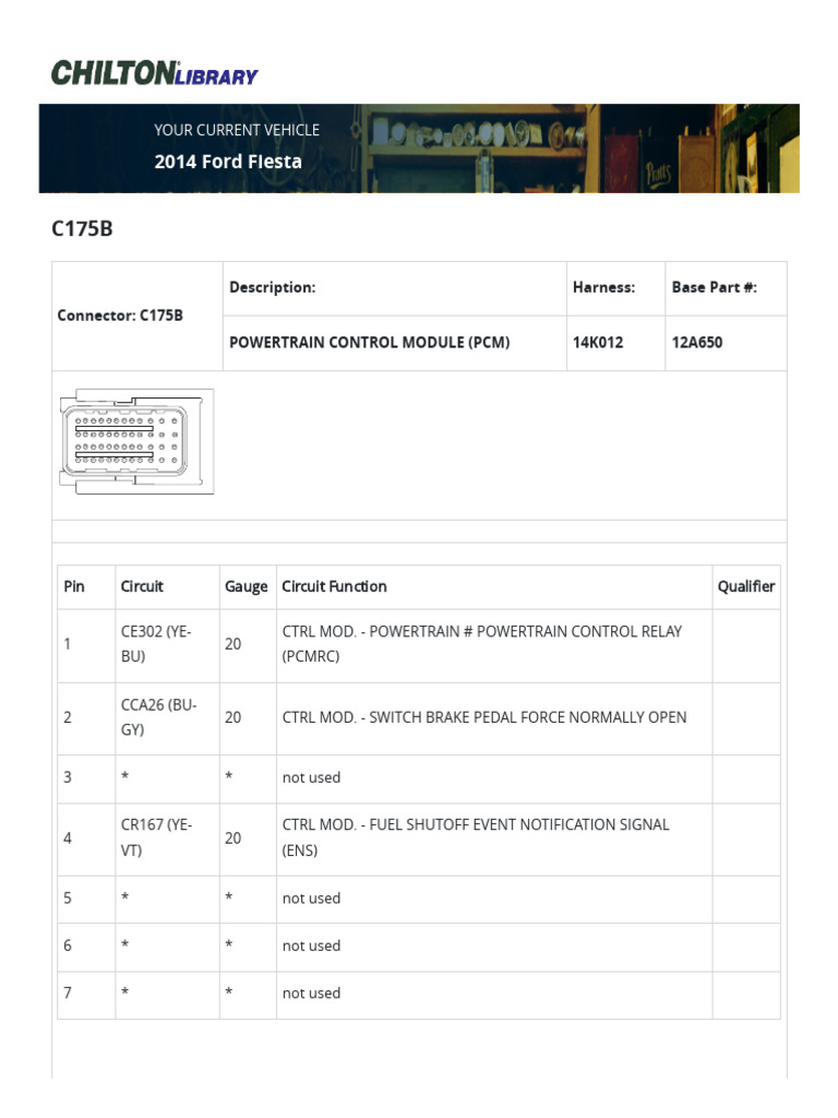 C175B Fiesta Titanium 2014 1.6L | PDF | Engines | Electrical Engineering