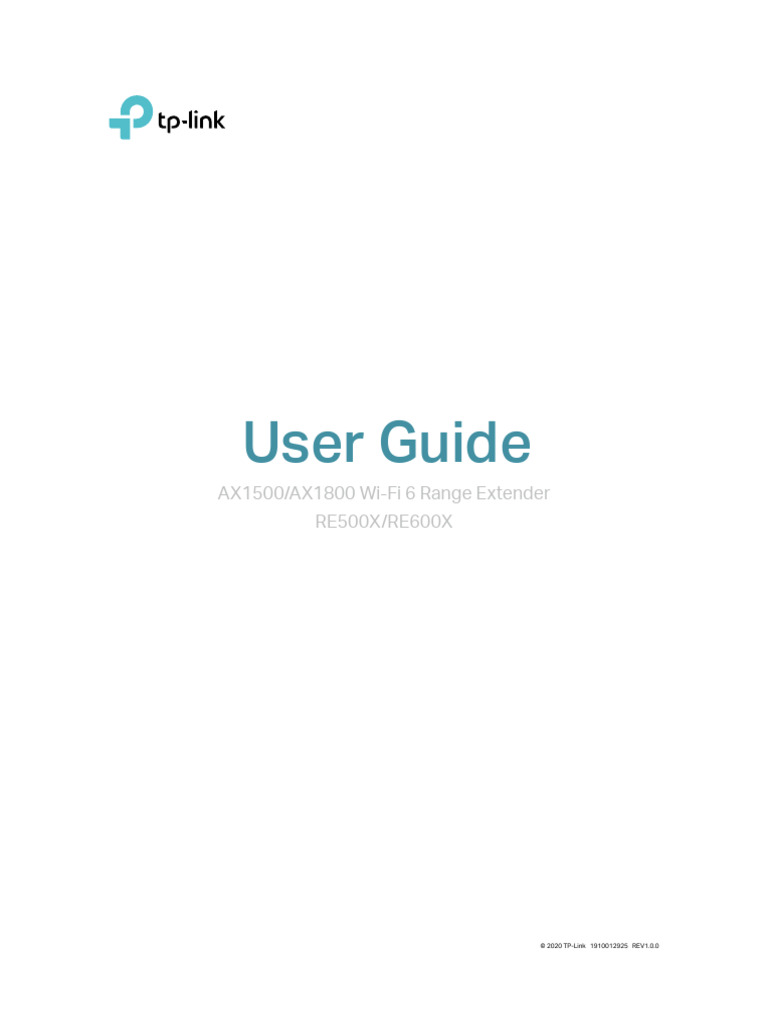 TP-Link RE500X/RE600X User Guide | PDF | Wi Fi | Computer Network