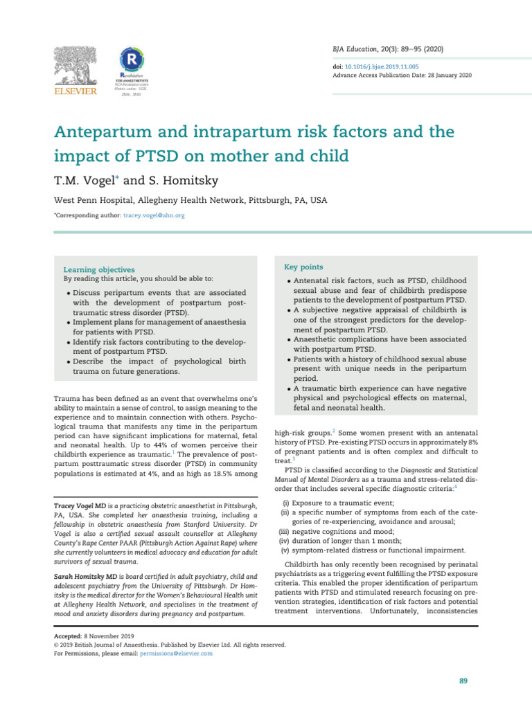 Antepartum and Intrapartum Risk Factors and The Im | PDF | Childbirth ...