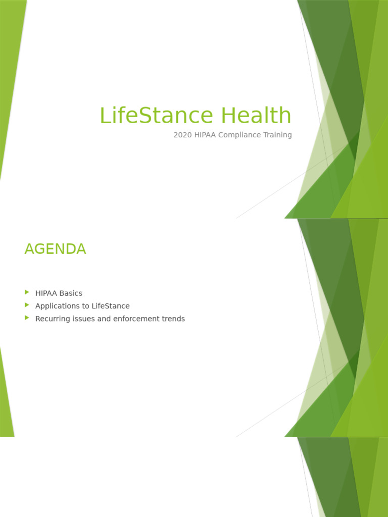 LifeStance Health HIPAA Compliance Overview | PDF | Health Insurance ...
