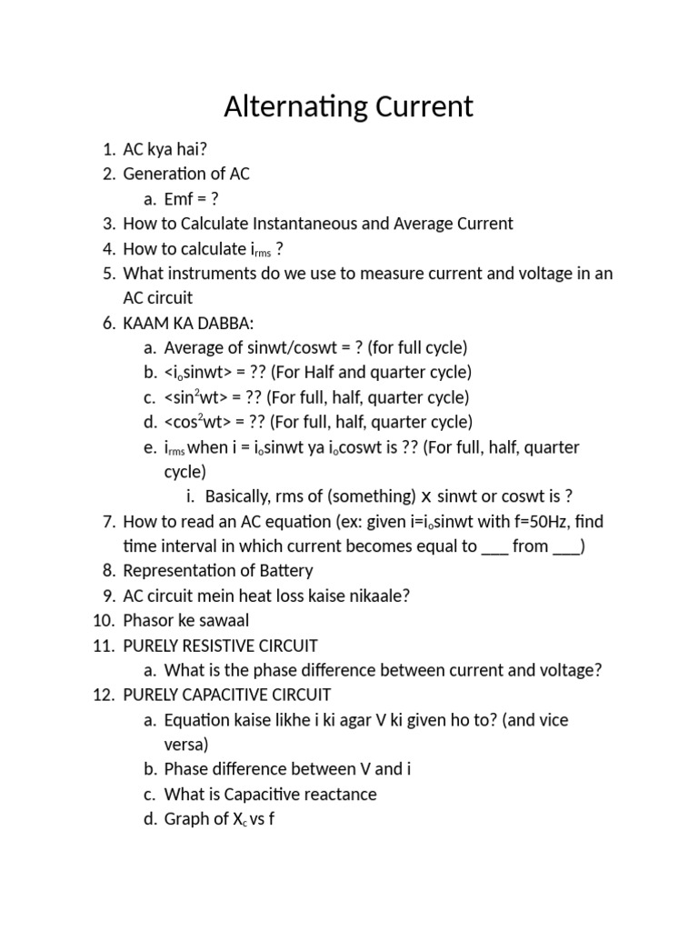 Alternating Current | PDF | Electrical Impedance | Alternating Current
