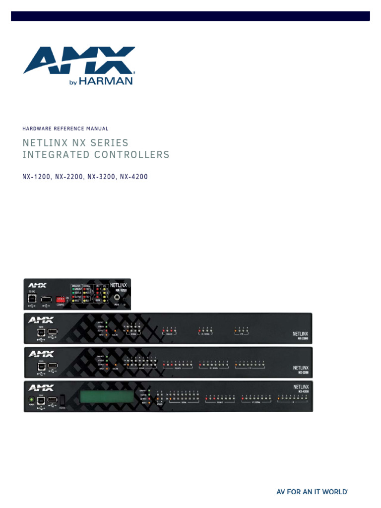 Hardware Reference Manual NX Series Netlinx NX Integrated Controllers 1 ...