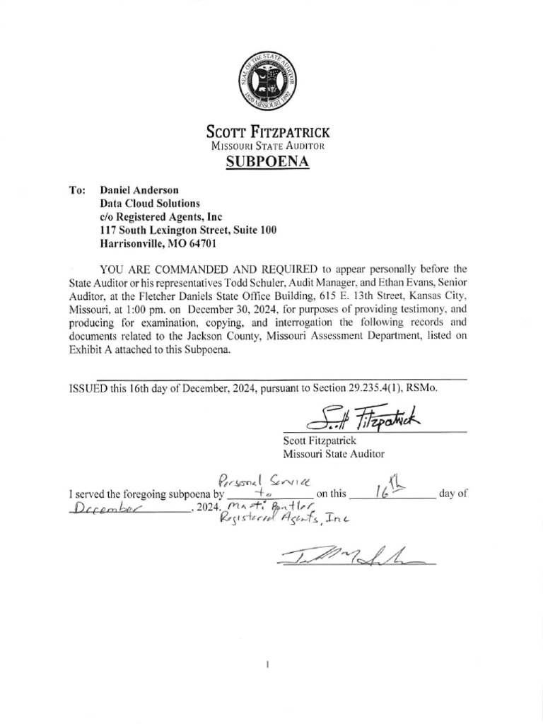 Jackson County Subpoena | PDF