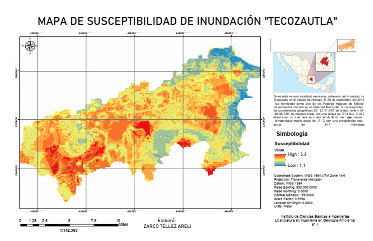 Mapa de Susceptibilidad a Inundaciones en Tecozautla | PDF