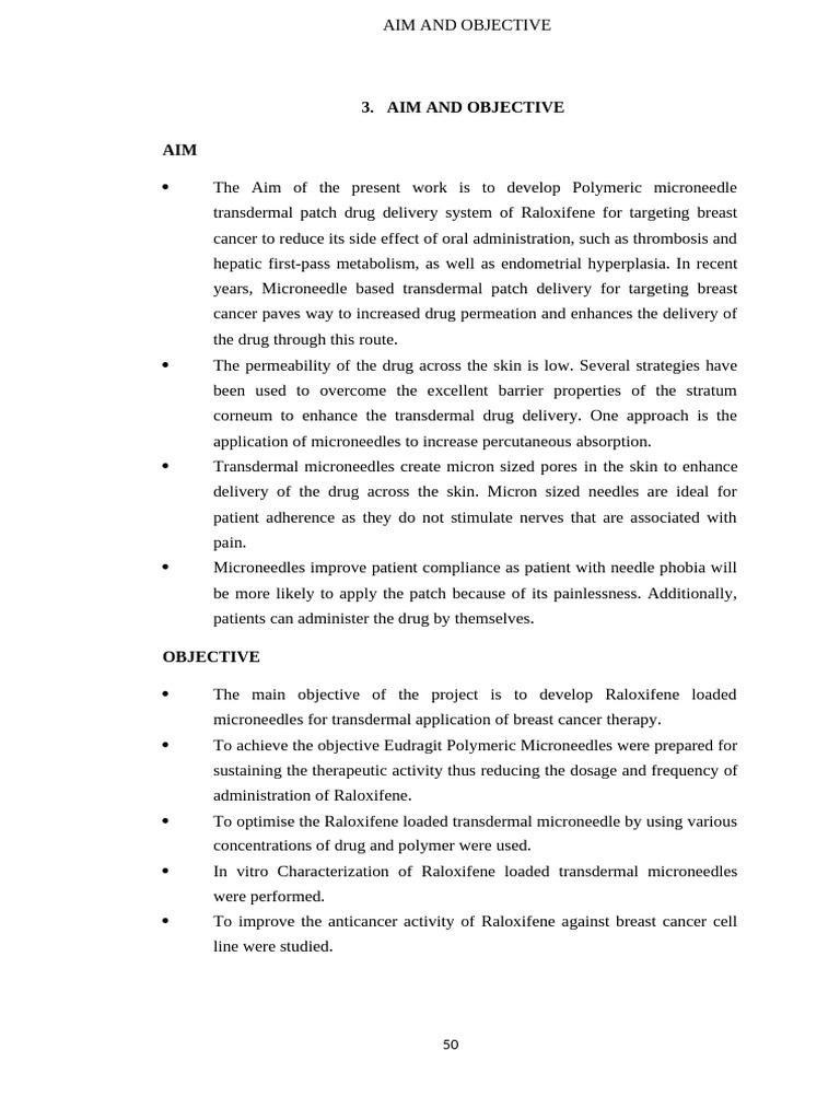 Ceutics Raloxifene (1) AIM AND OBJECTIVE | PDF