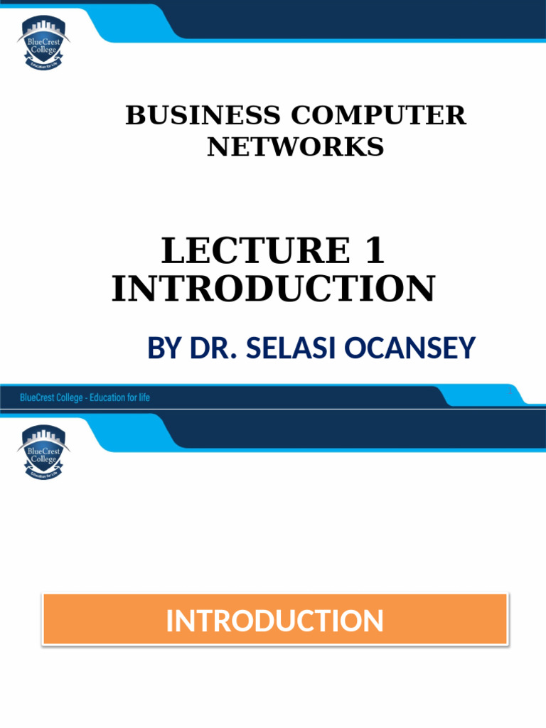 Business Network Lecture New 1 | PDF | Computer Network | Transmission Medium