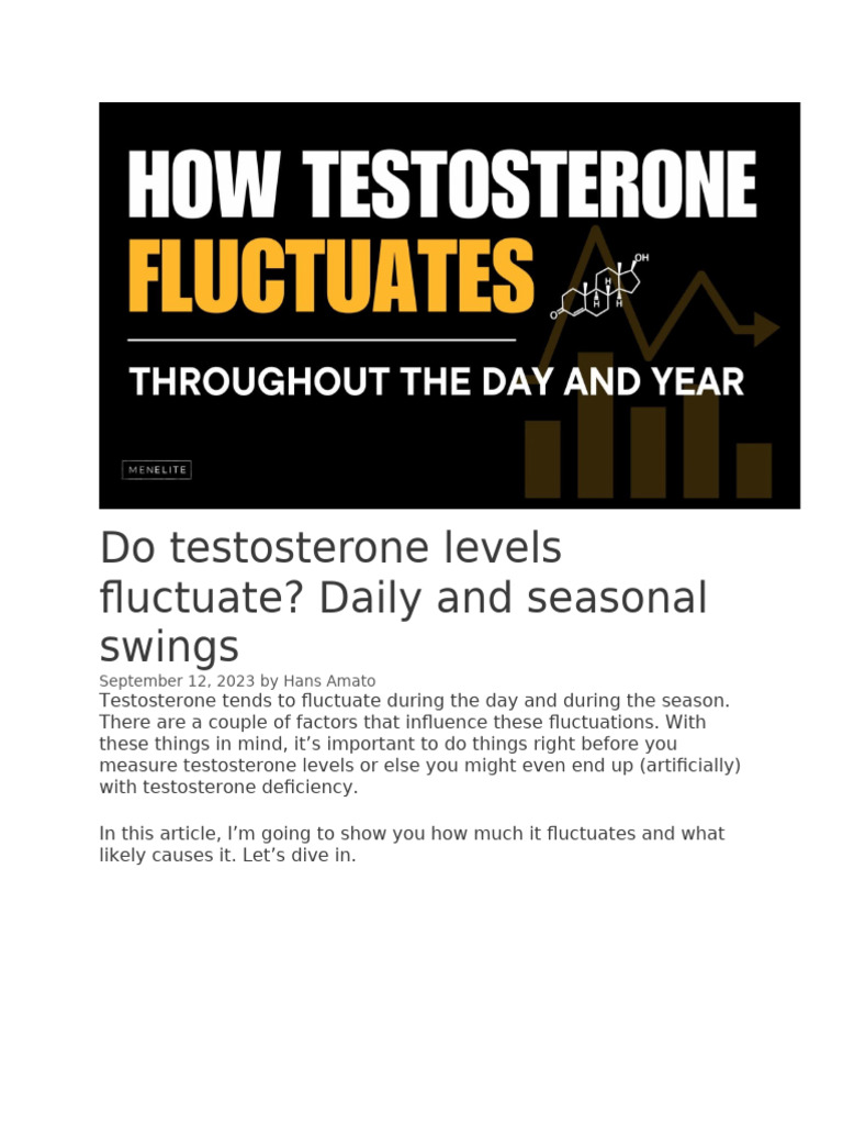 How testosterone flucturatyes during the day | PDF | Testosterone | Sleep