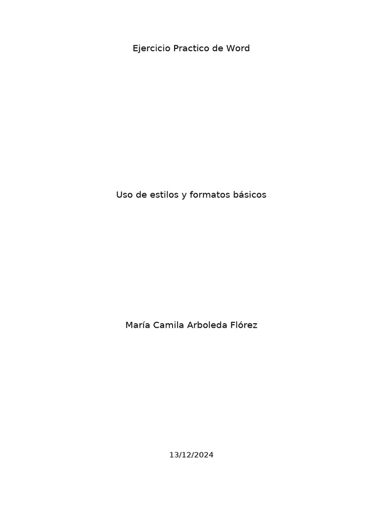 Ejercicio Word CamilaArboleda | PDF