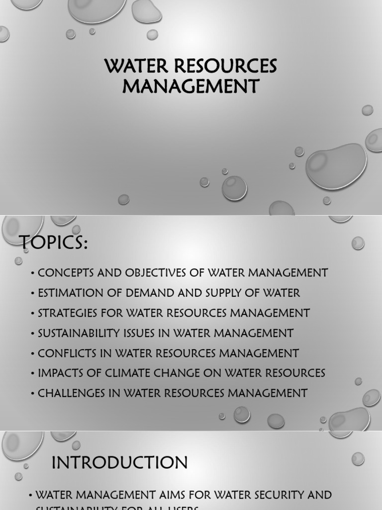Water Resources Management Strategies | PDF | Water Resources | Water ...