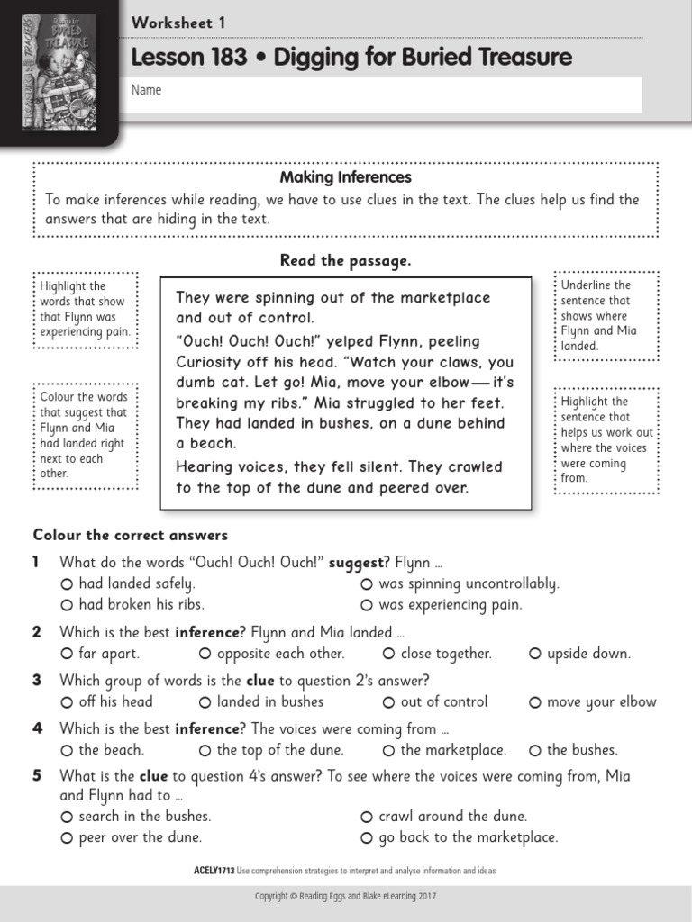 Year 6 Comprehension Worksheet 03 | PDF