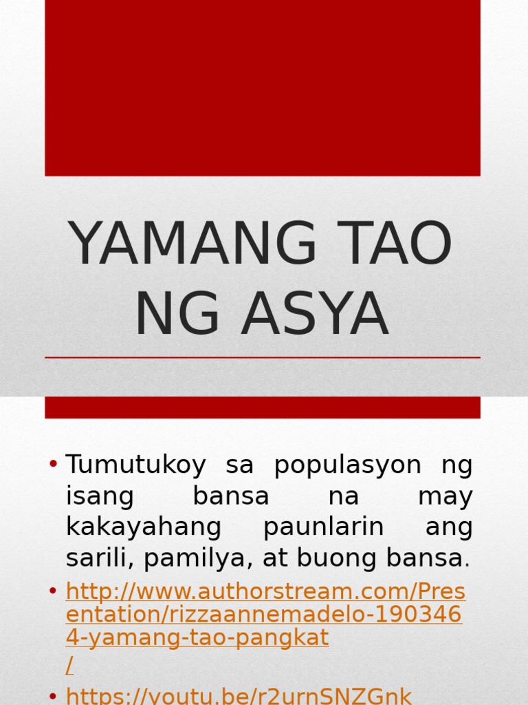 Yamang Tao NG Asya | PDF