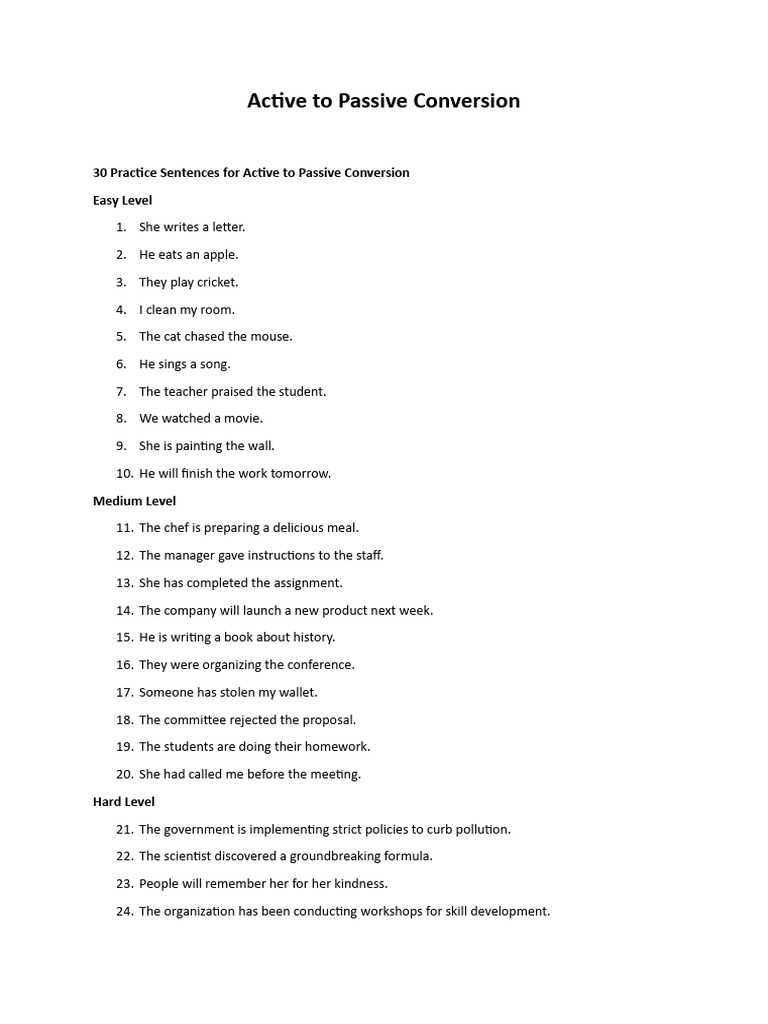 Active To Passive Conversion | PDF