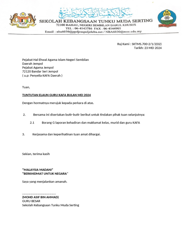 Surat Iringan Claim 2023 | PDF