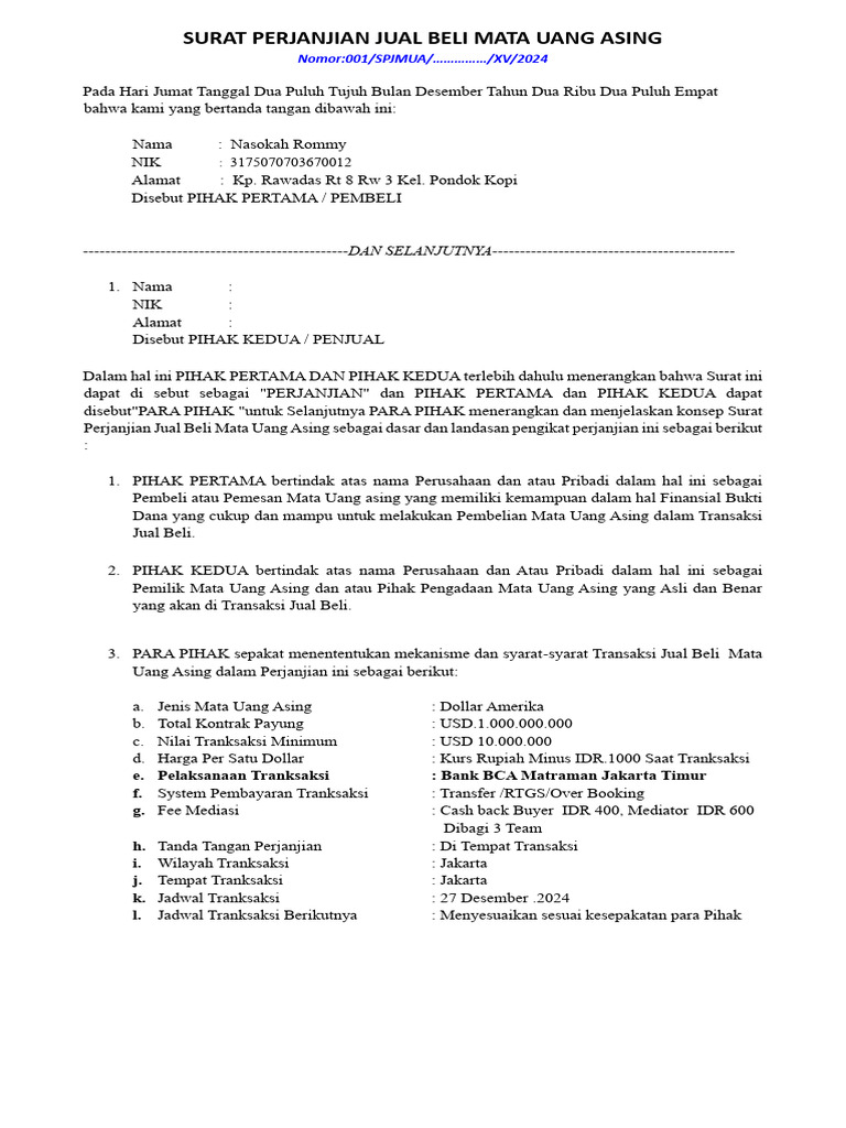 SURAT I MATA UANG ASING( JUMAT falid) | PDF