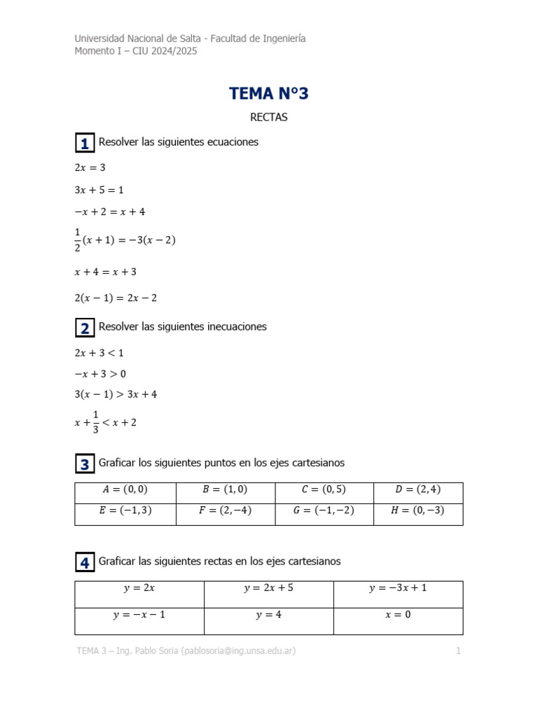 TEMA N°3 Rectas (MOMENTO I) | PDF
