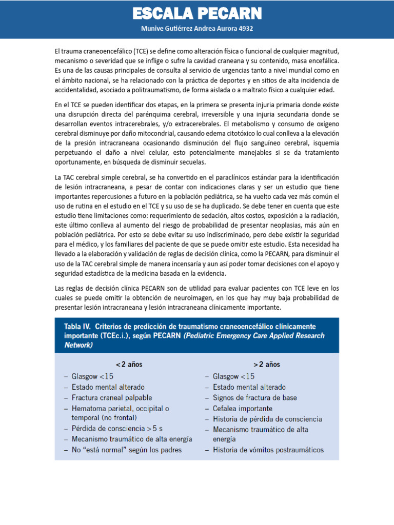 PECARN | PDF | Medicina | Enfermedades y trastornos humanos