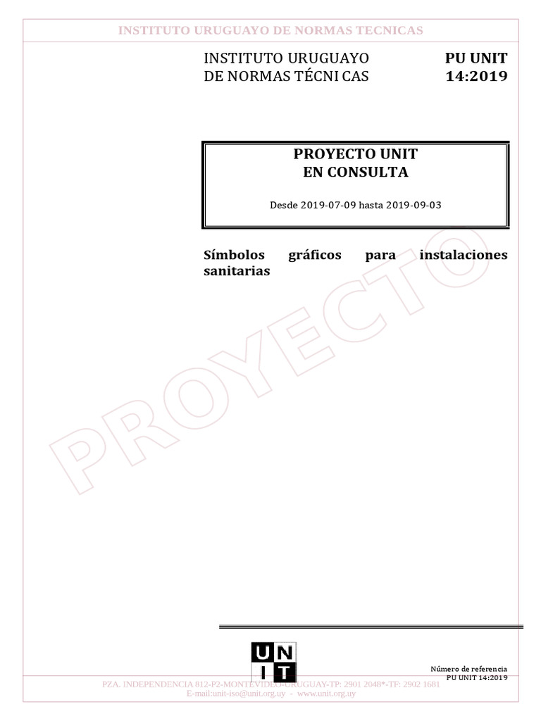 Proyecto UNIT Simbolos Sanitaria 2019 - en Consulta | PDF | Tubería (transporte de fluidos ...