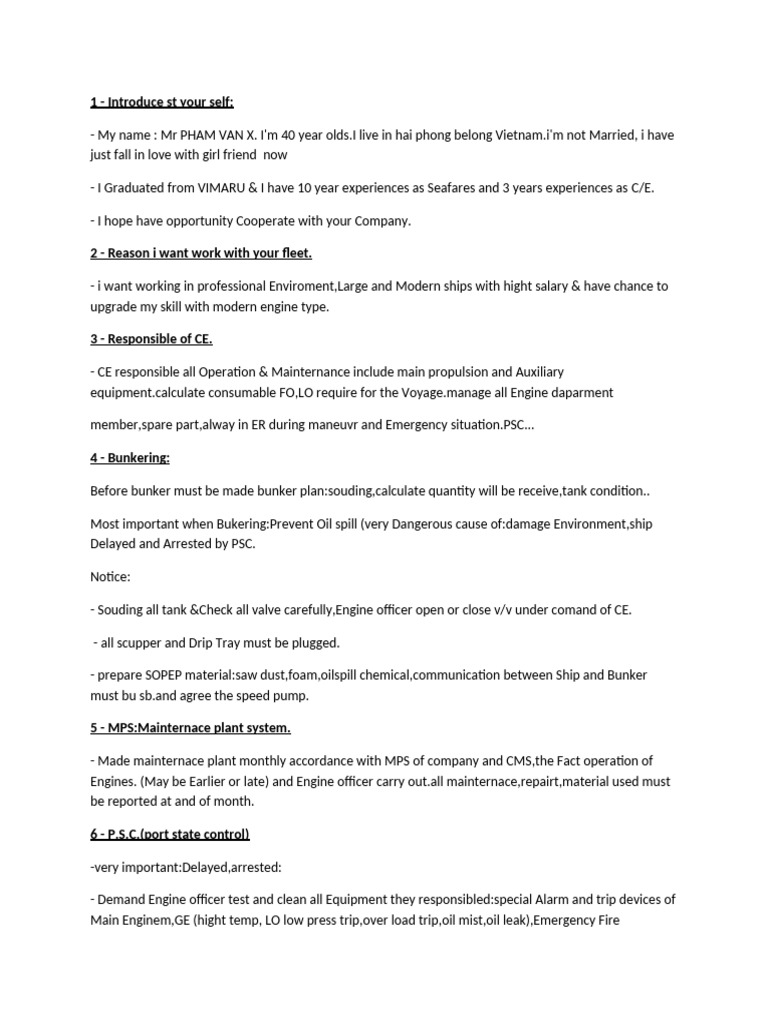 1c E Interview Prepare Pdf Oil Spill Environmental Issues