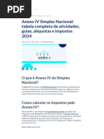 CONTABILIZEI - Anexo III Simples Nacional - Tabela Completa de 2024 - Contabilizei | PDF ...