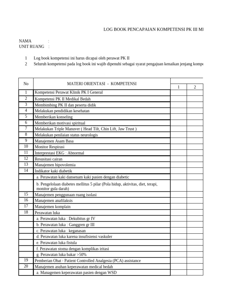 Logbook PK 3 New | PDF