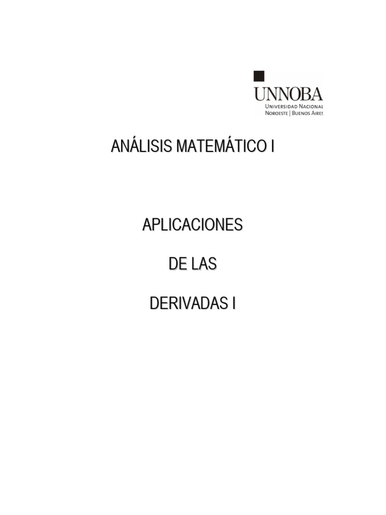UNIDAD 1 A) APLICACIONES DE LAS DERIVADAS I | PDF | Derivado | Curva