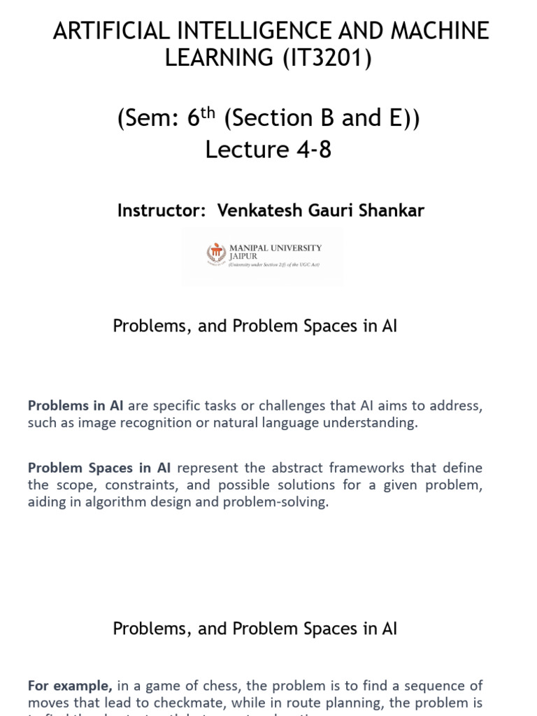 [AIML] Lecture 4 to9 | PDF | Artificial Intelligence | Intelligence (AI ...