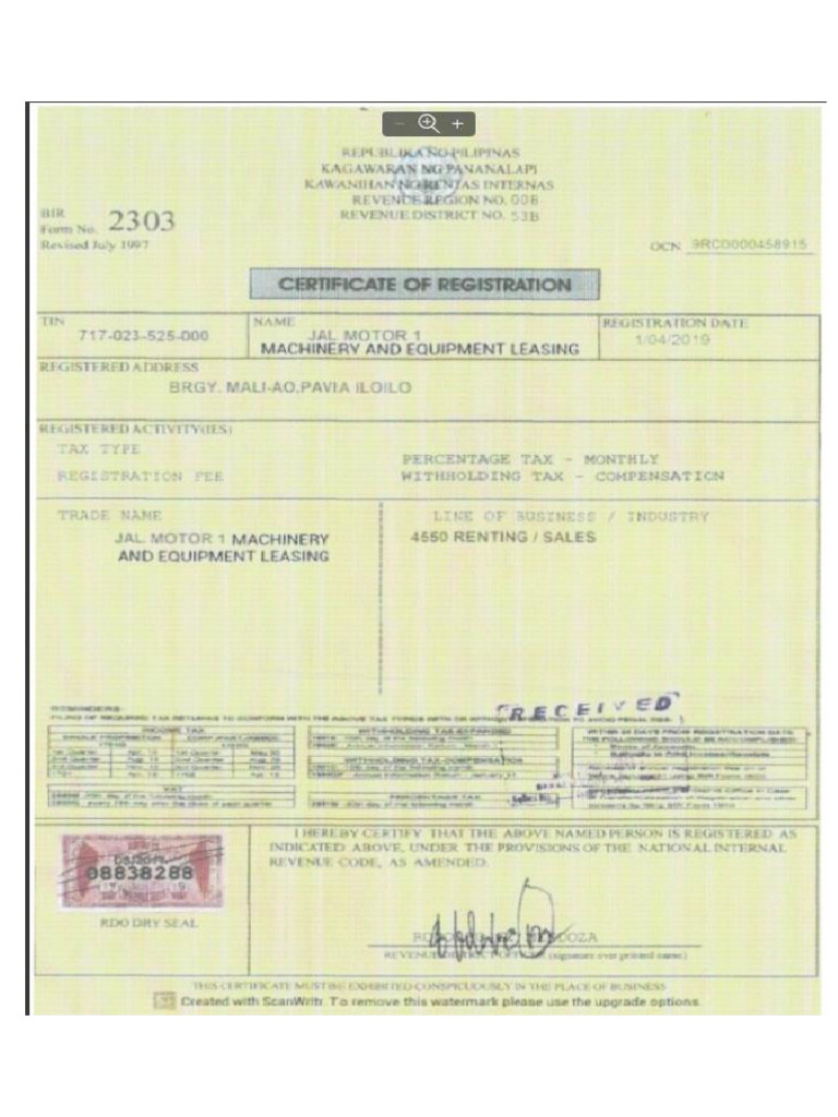 BIR 2307 Sample | PDF