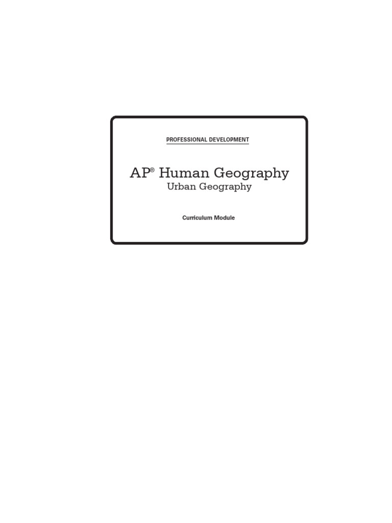 CM Hum Geo Urban Geography | PDF | Ghetto | Teachers