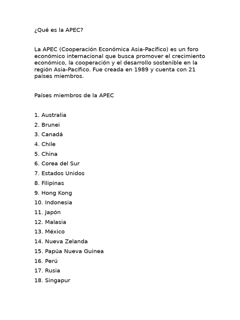 Qué Es La APEC | PDF