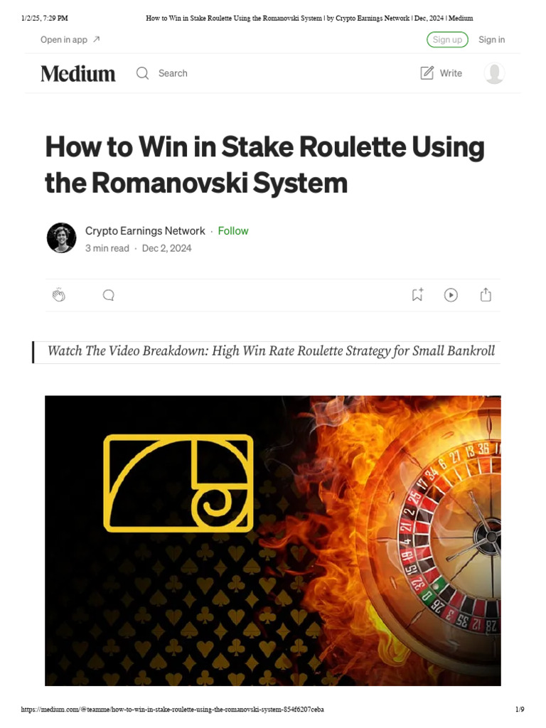 How To Win in Stake Roulette Using The Romanovski System - by Crypto ...