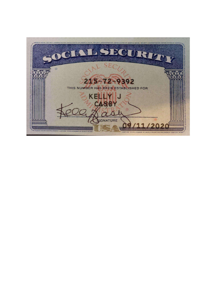 SSN Card - Kelly Casby | PDF
