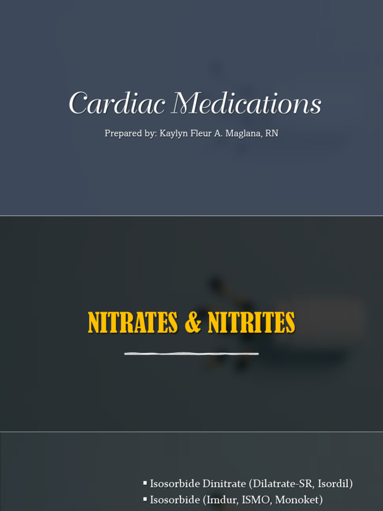 CARDIAC-MEDICATIONS | PDF | Cardiovascular System | Cardiology