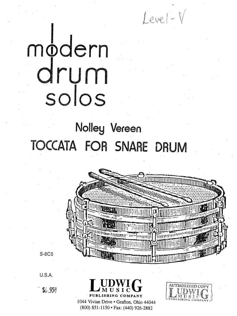 Toccata For Snare Drum Nolley Vereen Level V | PDF