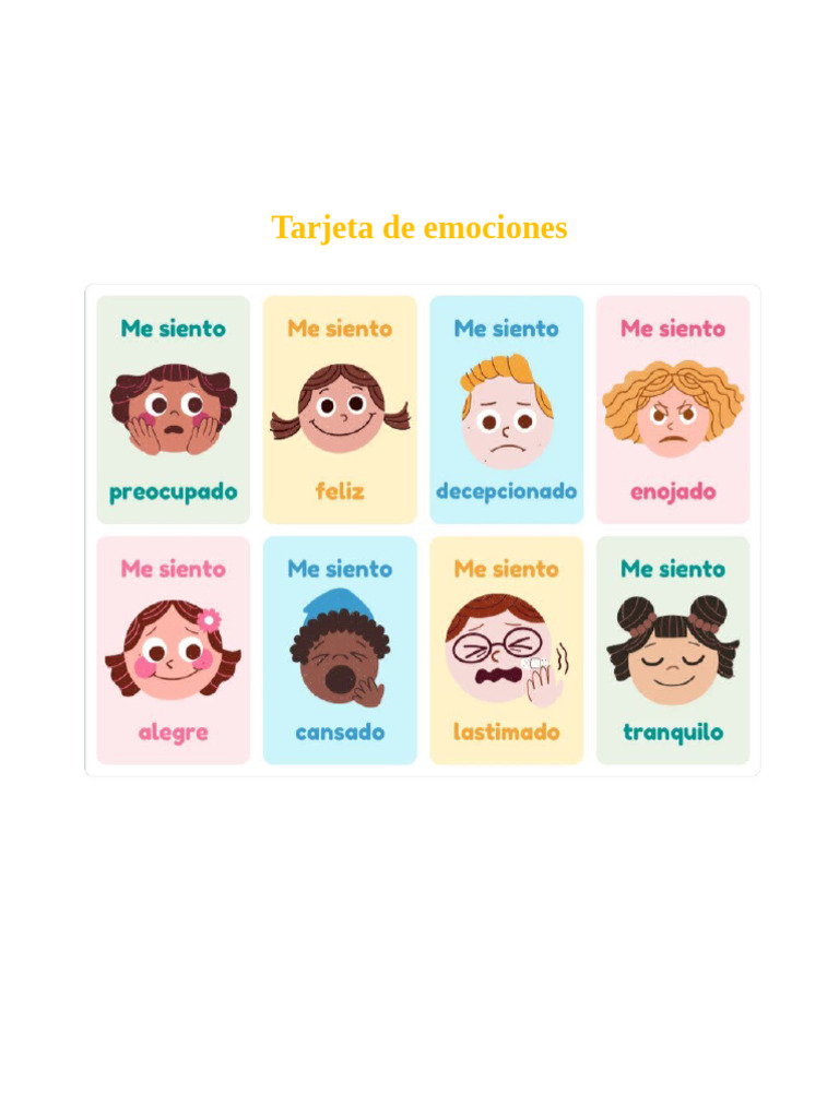 Tarjeta de Emociones | PDF