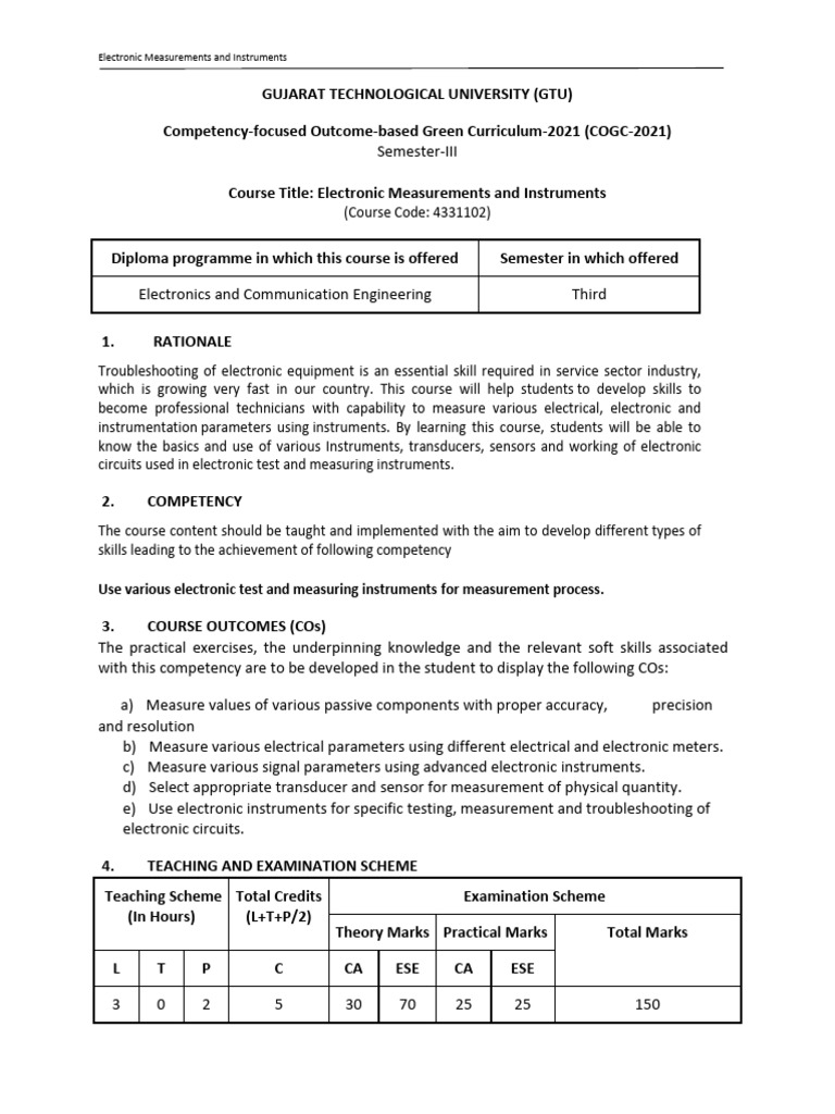 Electro Measu Instru | PDF | Electricity | Metrology