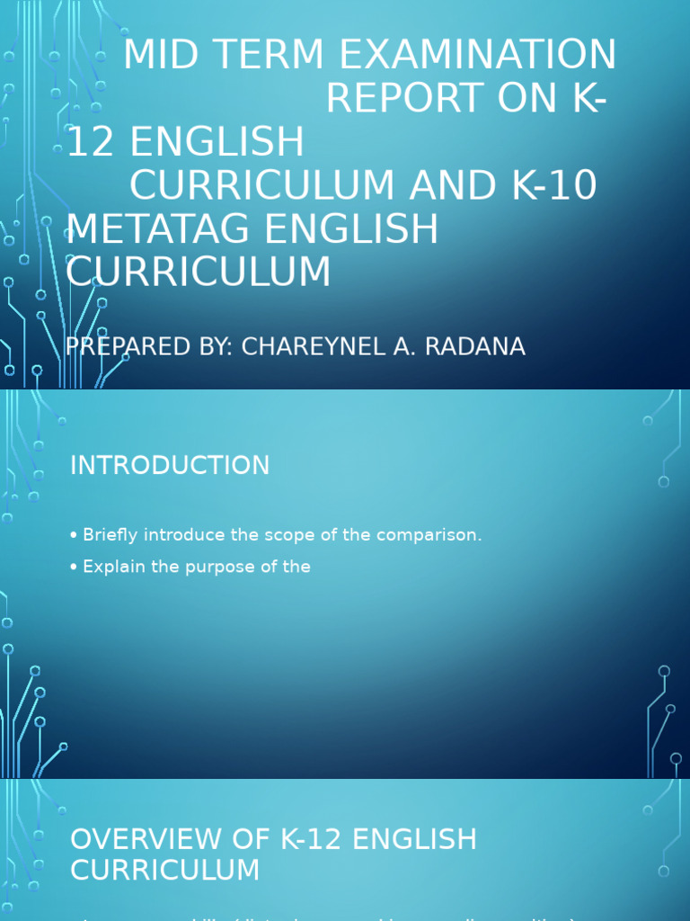 Mid term examination k-12 | PDF | English Language | Reading Comprehension