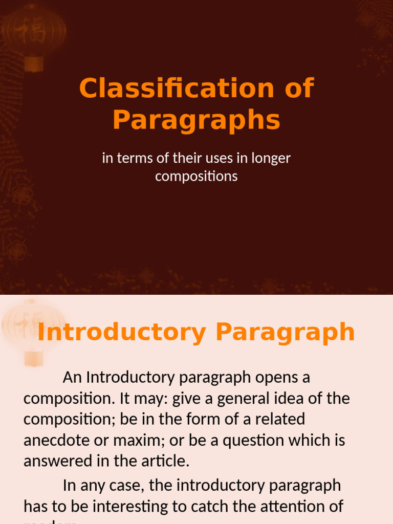 Classification of Paragraphs | PDF