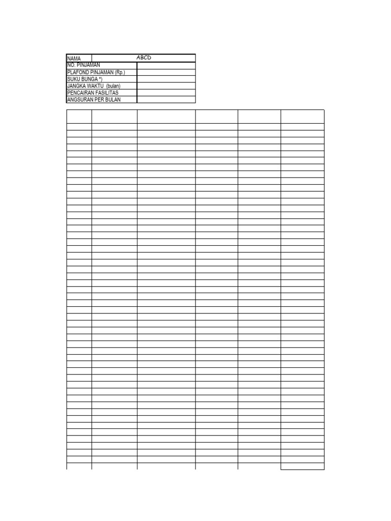 Simulasi Bunga 4,50% Fix 5 Tahun Jangka Waktu 20 Tahun | PDF