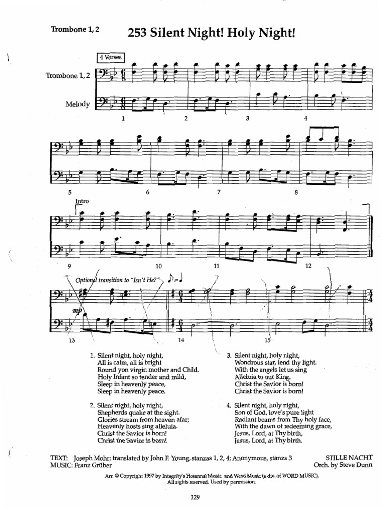 Silent Night Lyrics and Arrangement | PDF | Christmas Carols
