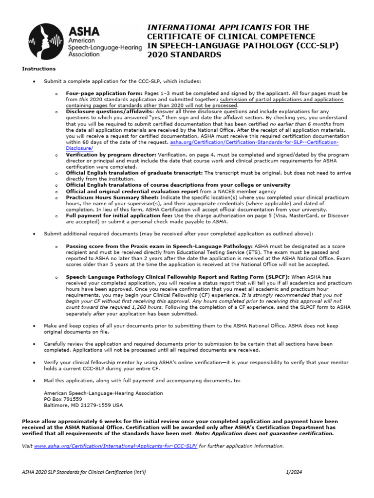 ASHA 2020 Standards for CCC-SLP | PDF | Visa Inc. | Felony
