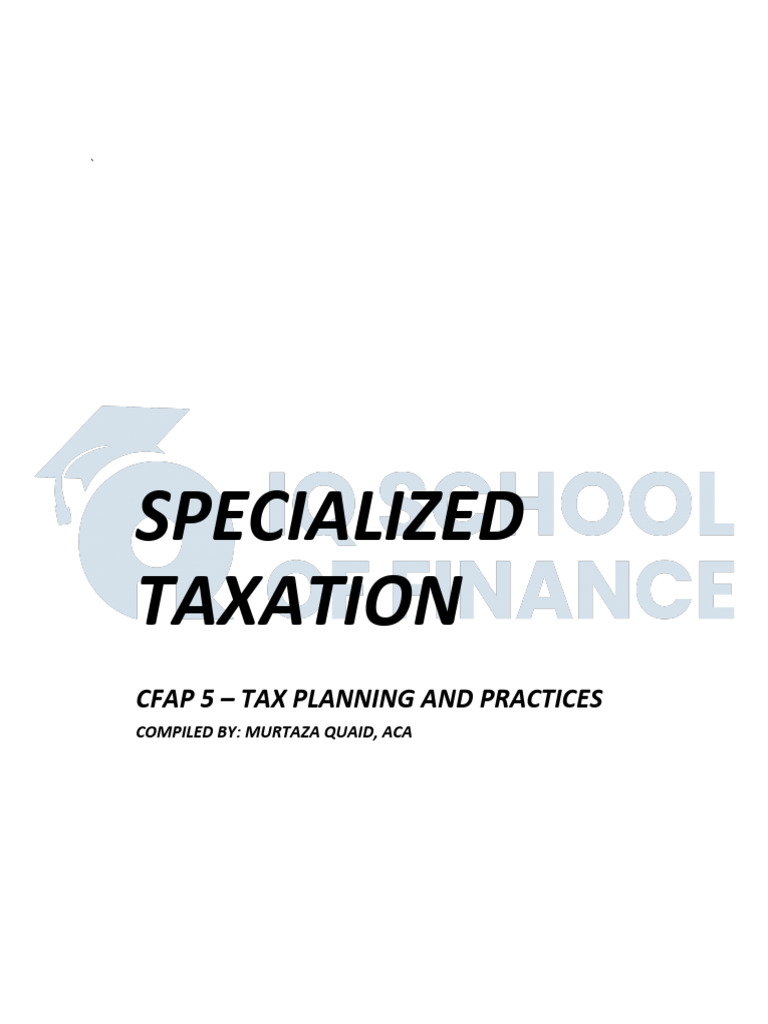 Specialized Taxation | PDF | Taxes | Capital Gains Tax