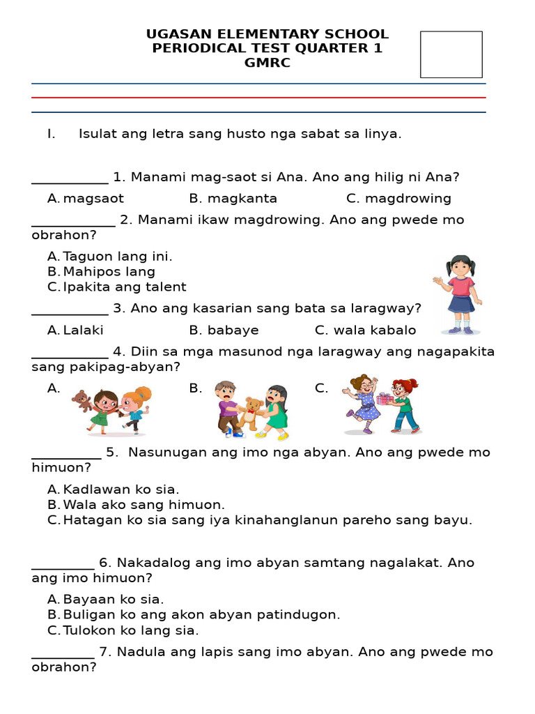 1ST PERIODICAL TEST Grade 1 | PDF