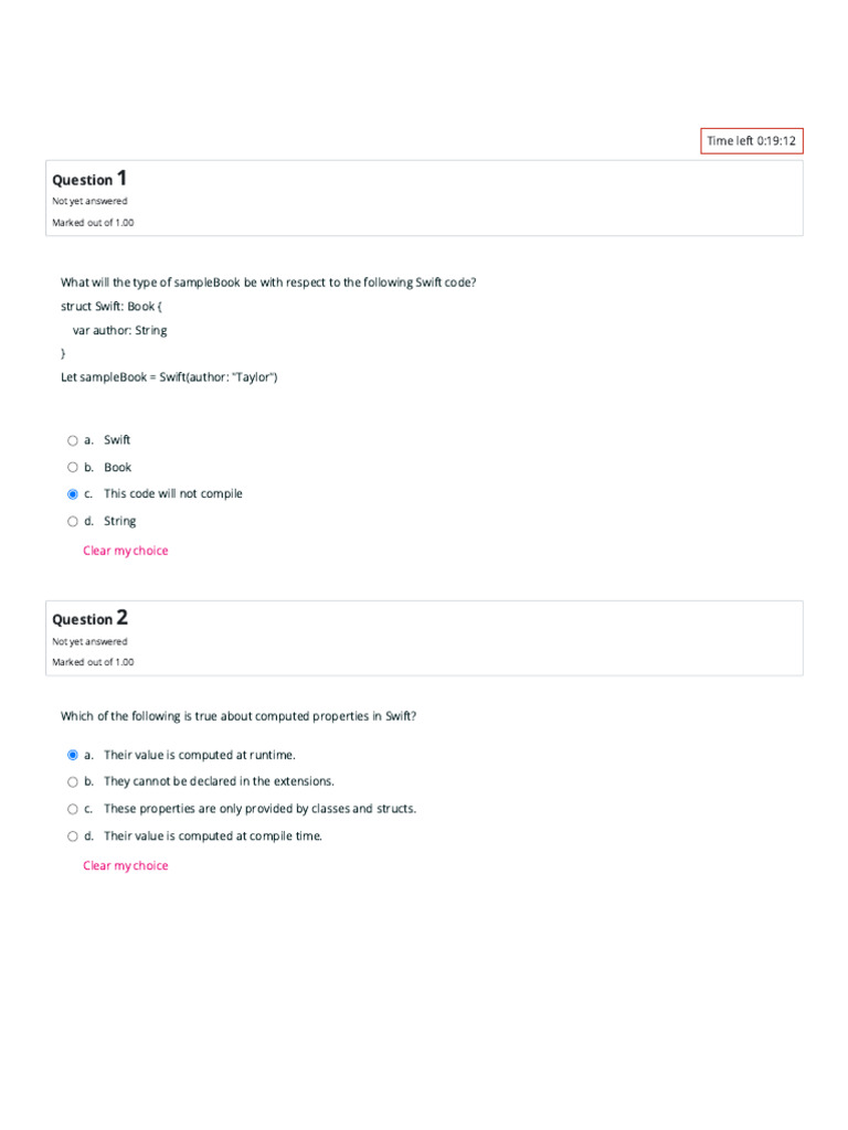 Graded Quiz Unit 6 _ Home | PDF | Swift (Programming Language ... Graded Quiz Unit 6 _ Home | PDF | Swift (Programming Language ...