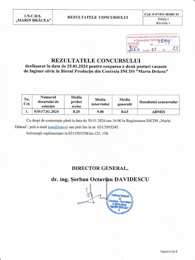 Rezultate Concurs | PDF