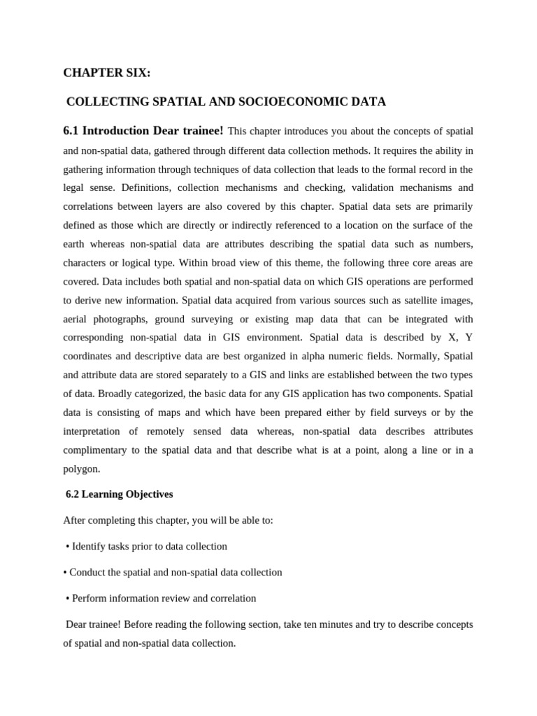 Spatial and Socioeconomic Data Collection | PDF | Geographic ...