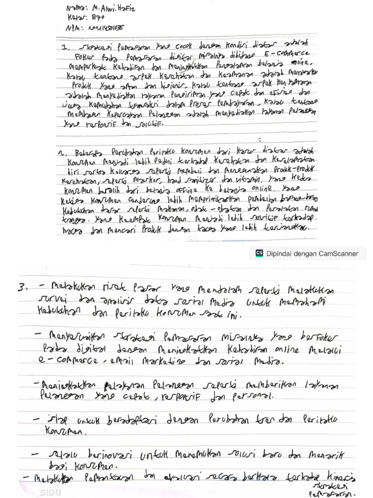 Jawaban Uts Strategi Pemasaran M Alwi Ha | PDF