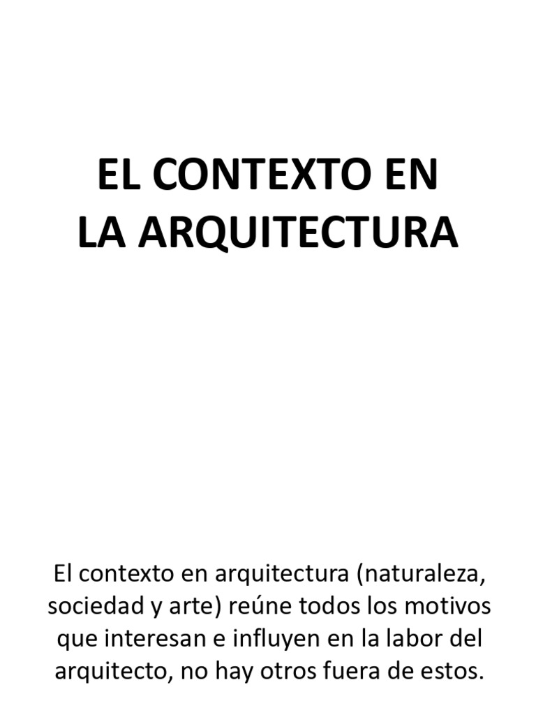 El Contexto en Arquitectura | PDF