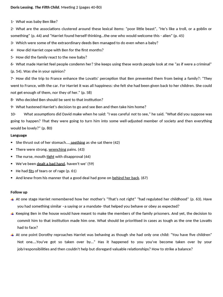 Insights On Ben In The Fifth Child Pdf