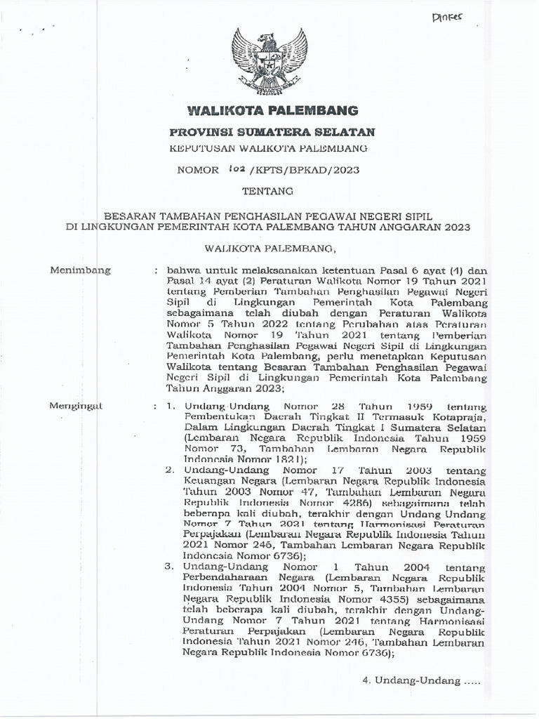 Besaran TPP 2023 | PDF