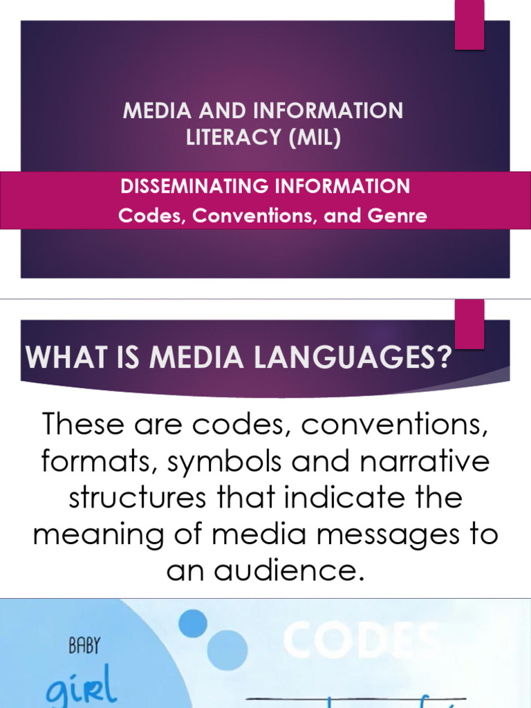 MIL Week 5 0 Codes Conventions and Genre | PDF | Genre | Narrative